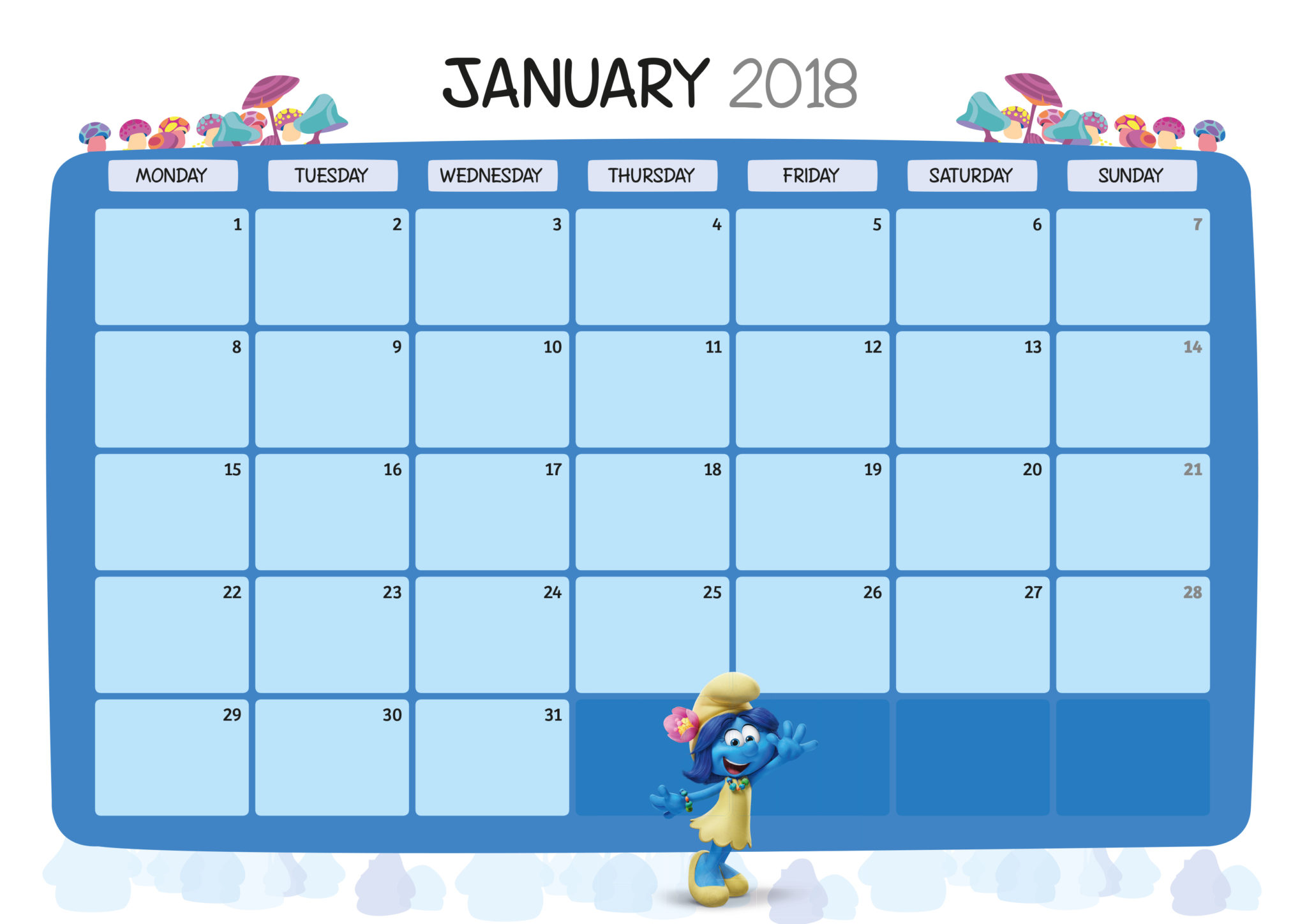 C0226 * Smurfs Calendar – Catalog Caramel